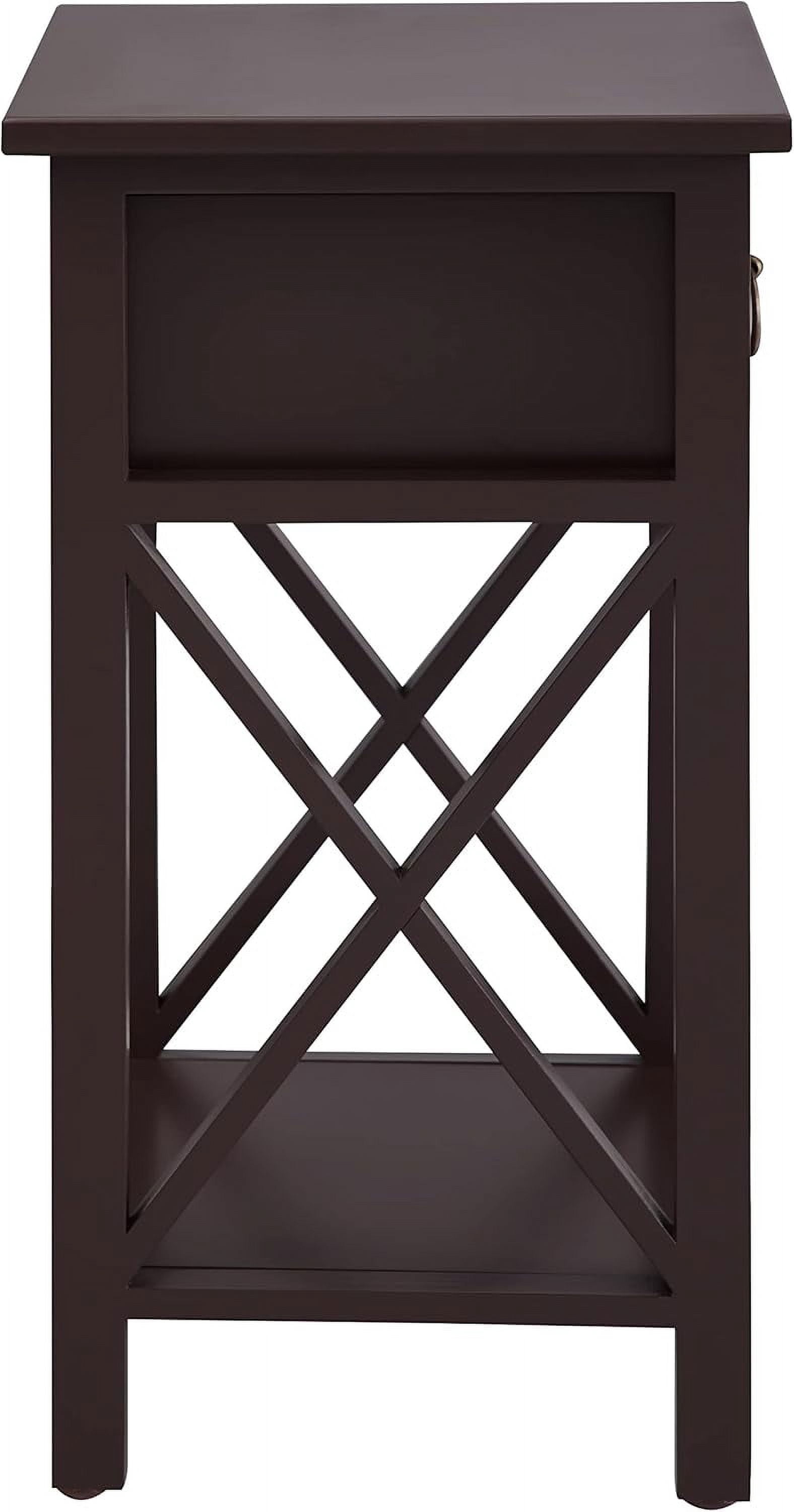 MarketLane Small Night Stand with Storage Shelf and Drawer, Wood ...