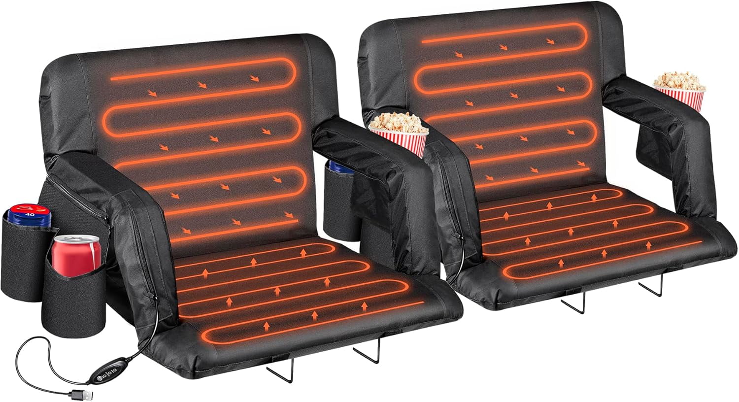 MarketLane Wide Stadium Seat for Bleachers with Back Support -2 Pack ...