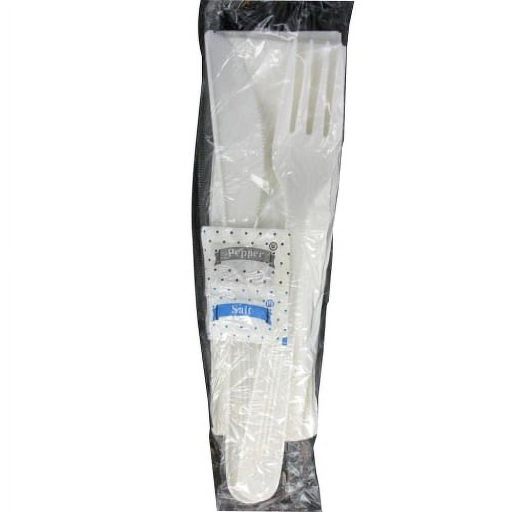 MarketPRO Heavy Weight Wrapped Cutlery Kit, 175418, White Plastic | 250 ...