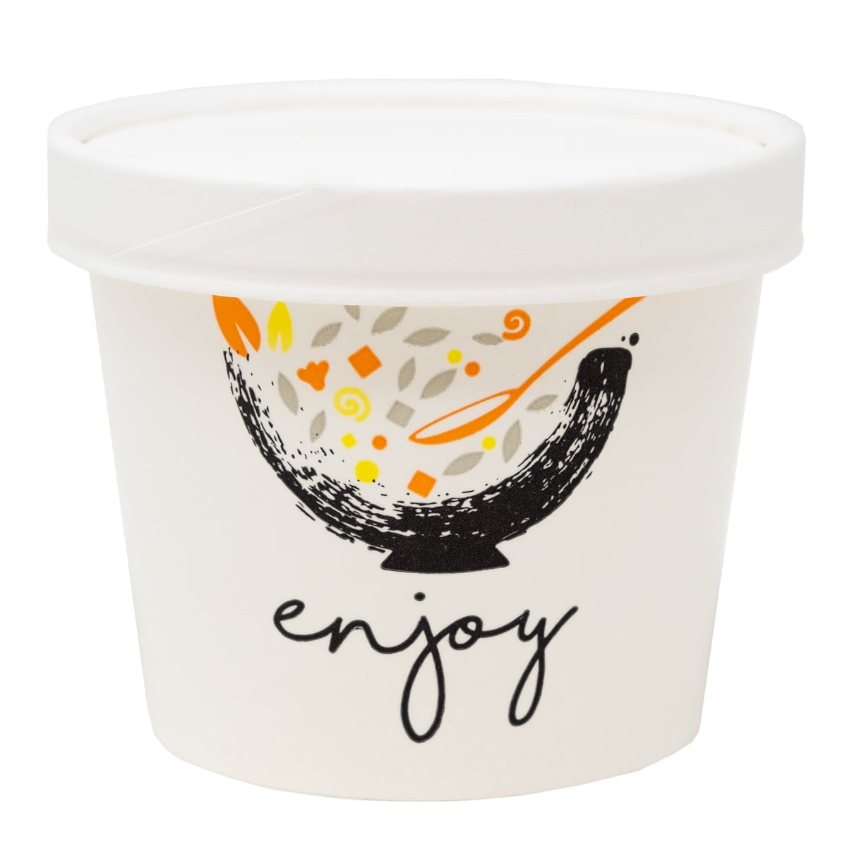 MarketPro "Enjoy" Print Paper Hot/Cold Food Container with Lids | 250 ...