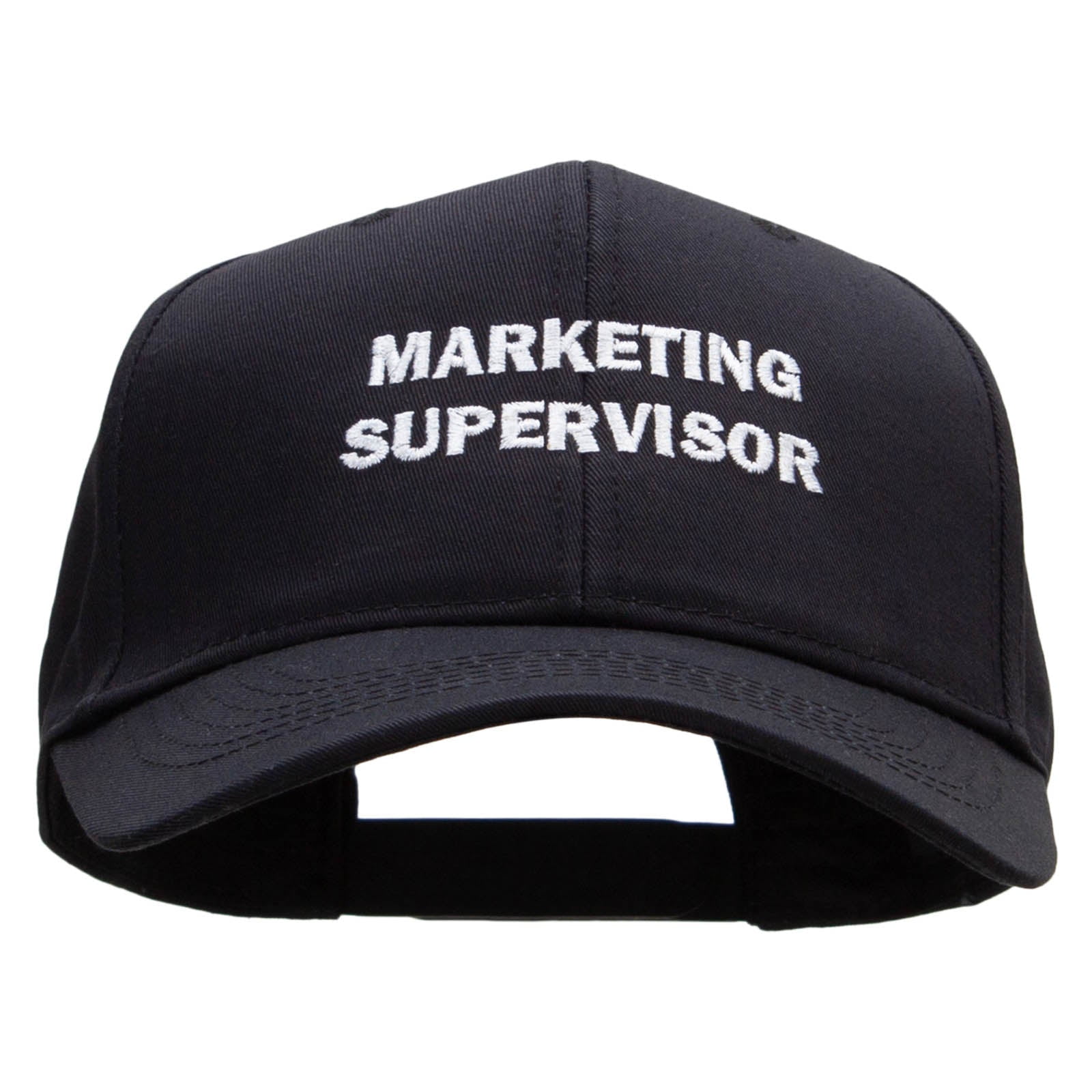 Marketing Supervisor Solid Cotton Twill Low Profile Snap Cap - Black ...