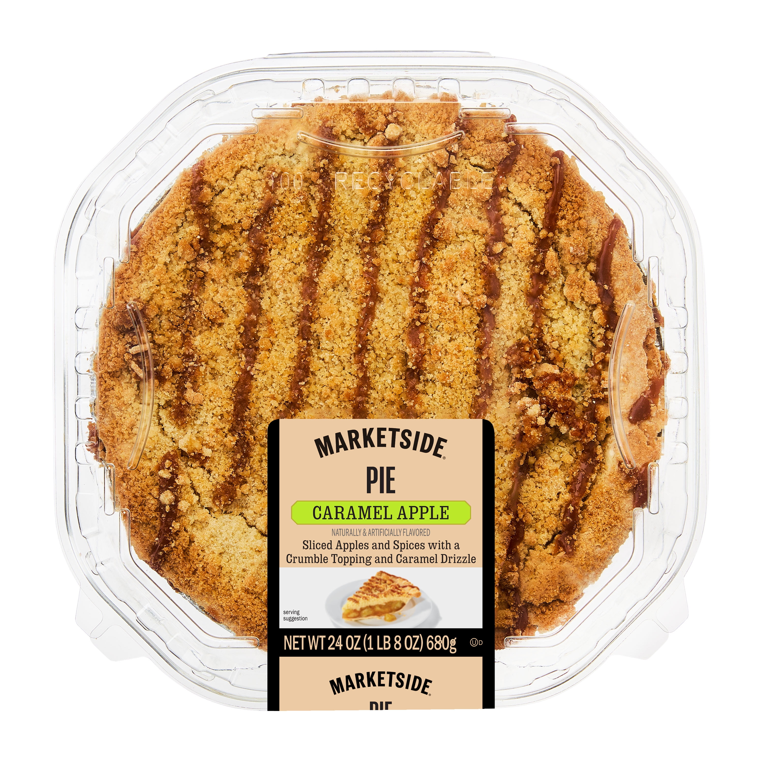 Marketside 8" Caramel Apple Pie, 24oz, 1 Count, Whole, Baked, Plastic ...