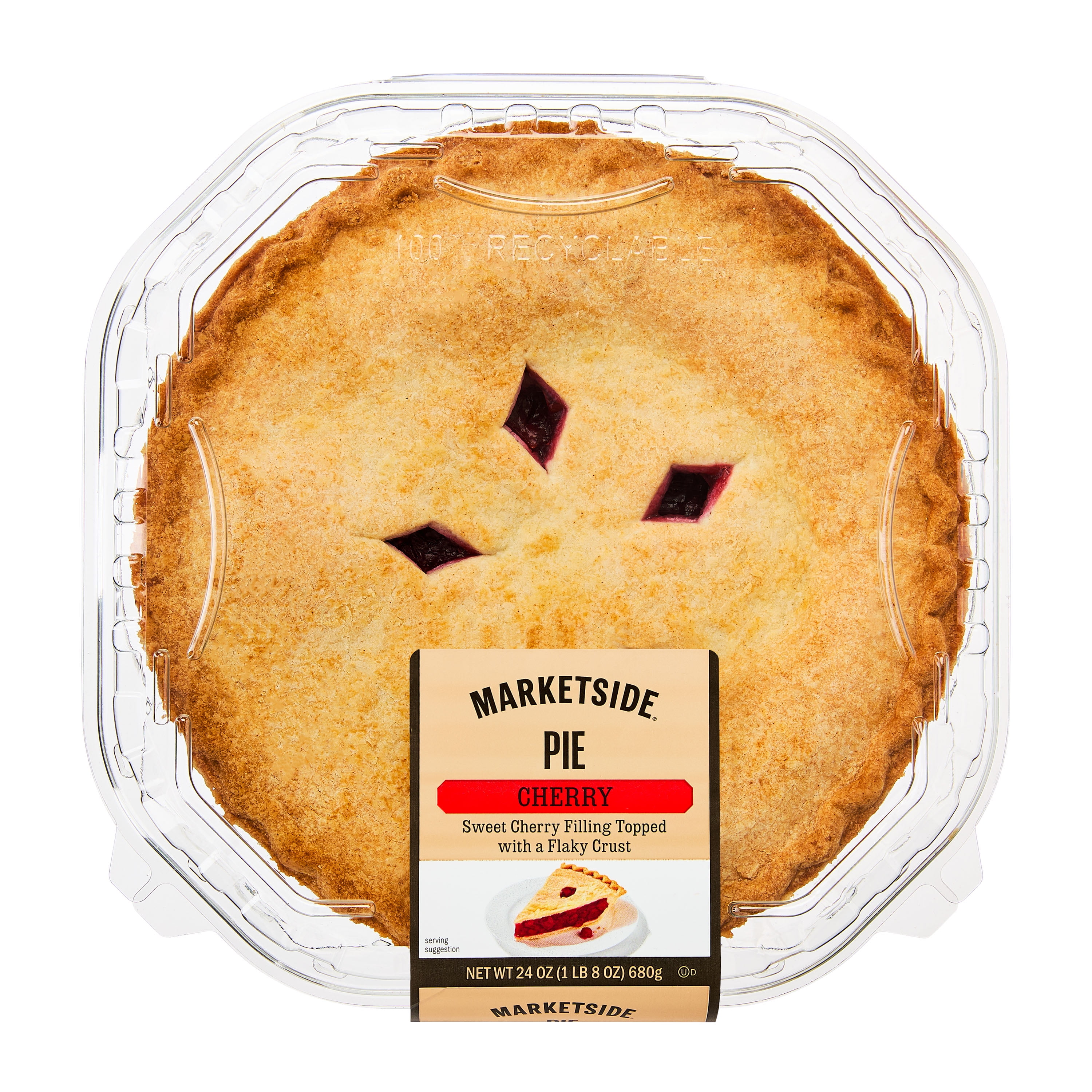 Marketside 8" Cherry Pie, 24oz, 1 Count, Whole, Baked, Plastic Tray - Walmart.com