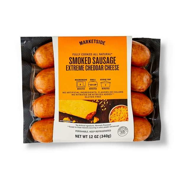Marketside Extreme Cheddar Cheese Smoked Sausage, 12 oz - Walmart ...