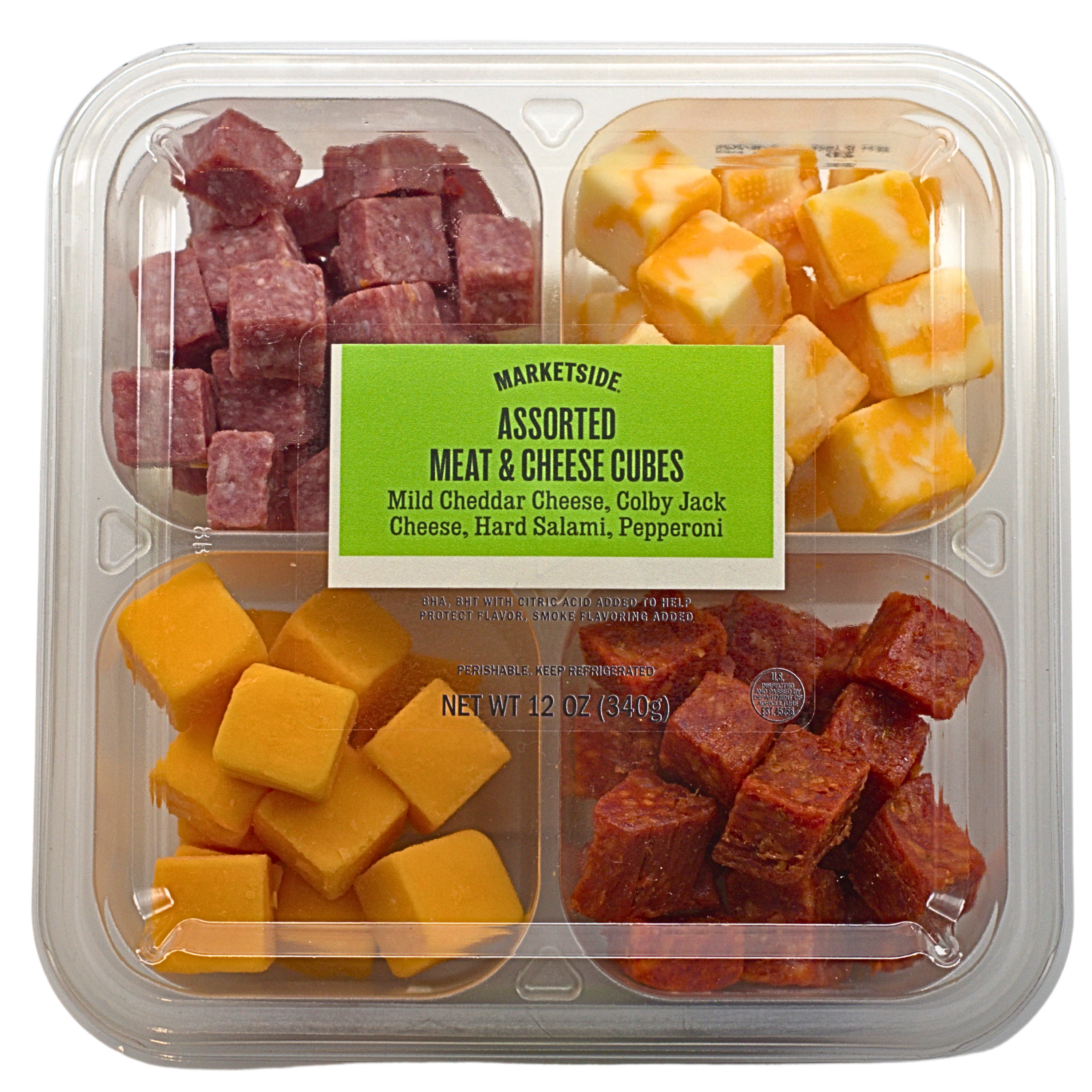 Marketside Assorted Cubed Meat & Cheese Tray, 12oz (Cubed, Refrigerated ...