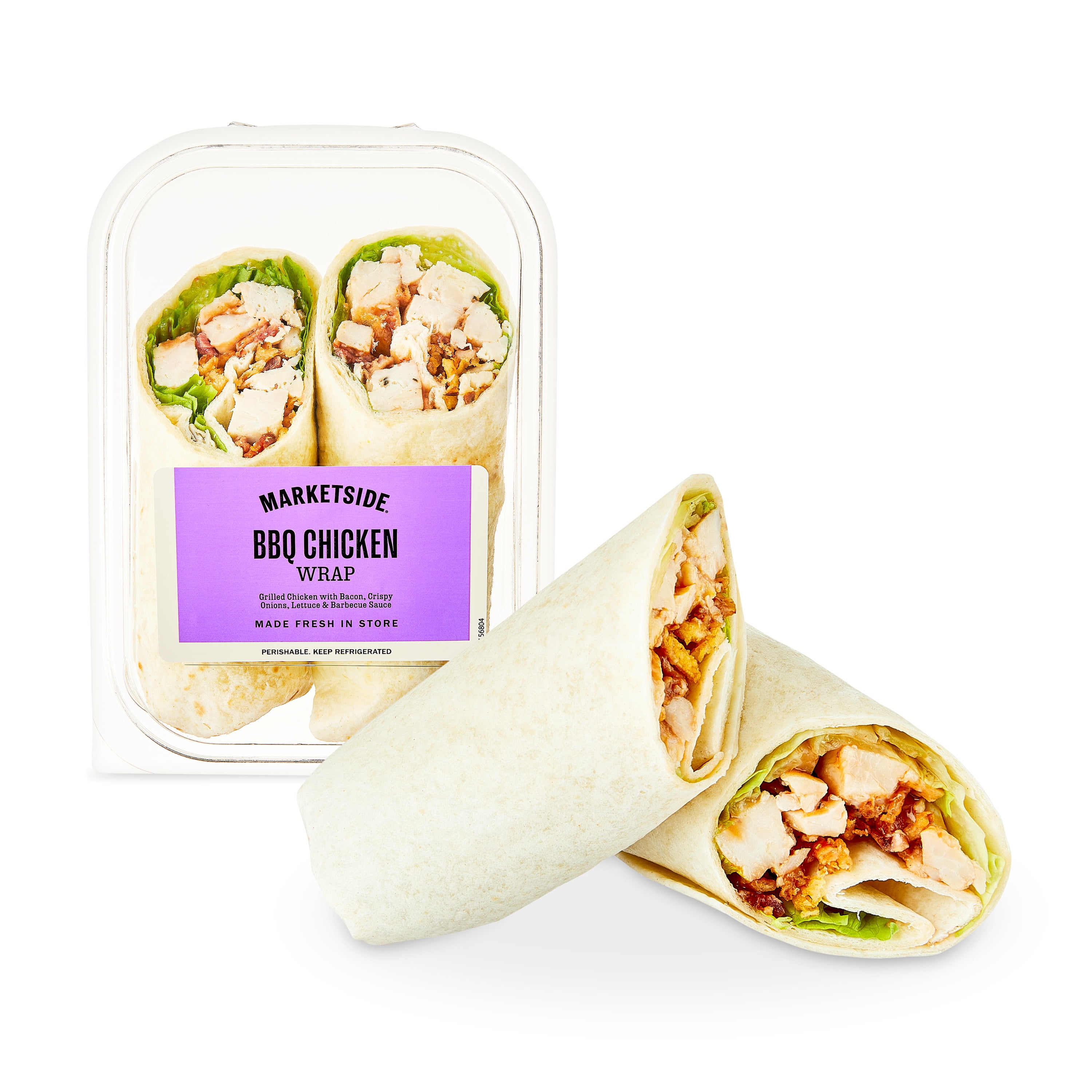 Marketside BBQ Chicken Wrap with Grilled Chicken, Bacon, Crispy Onions ...
