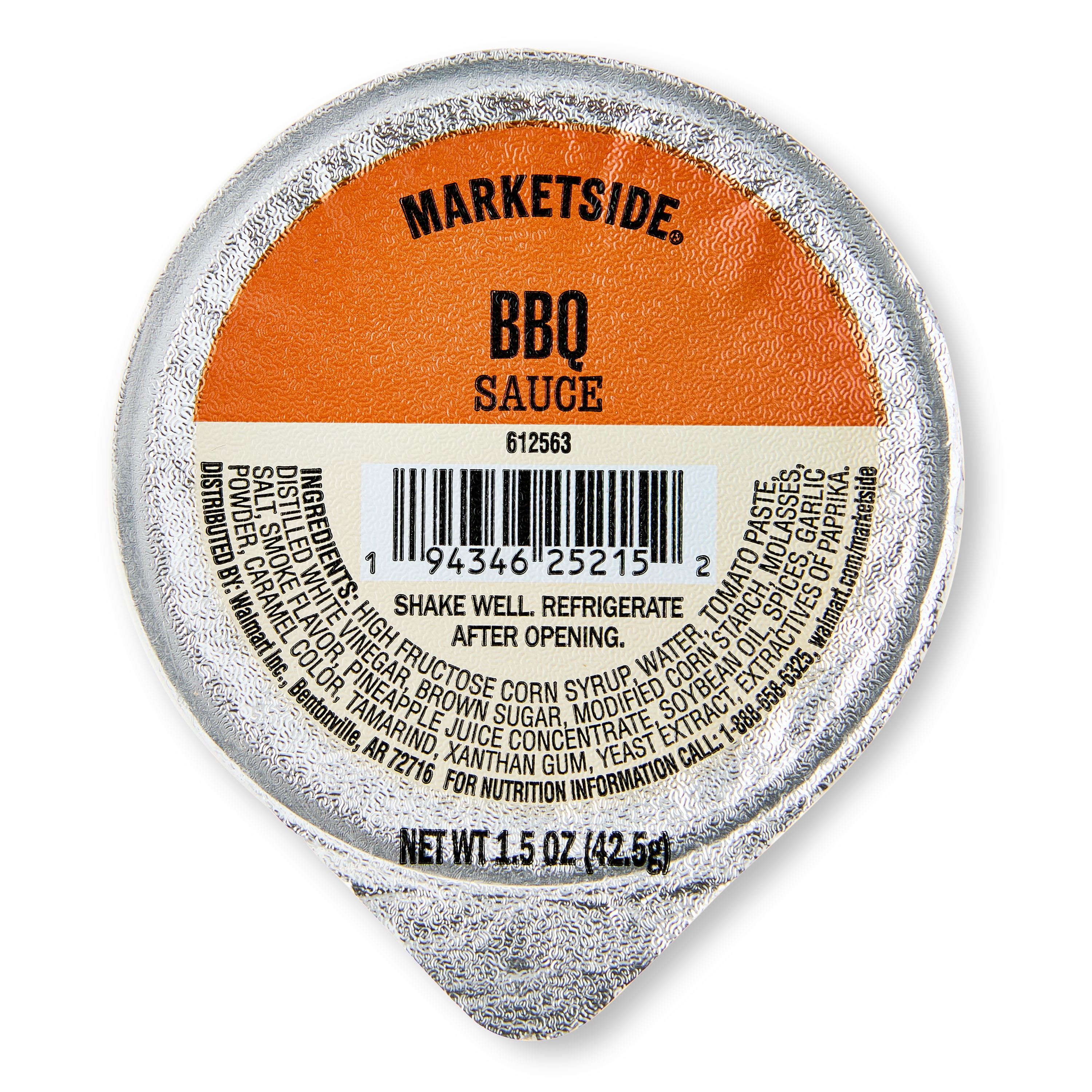 Marketside BBQ Dipping Sauce 1.5 oz Dip Cup with Tomato, Vinegar ...
