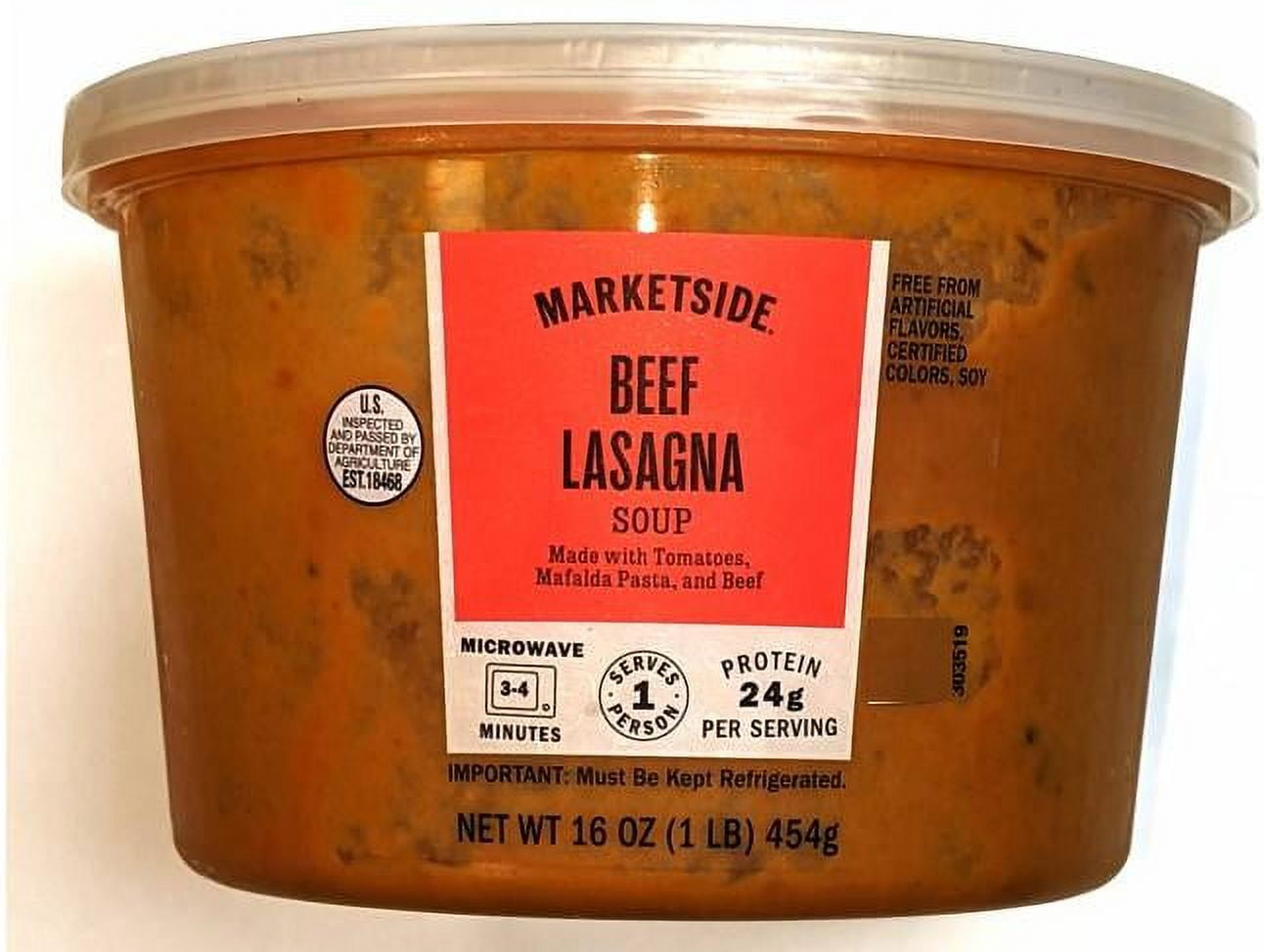 Marketside Beef Lasagna Soup, Fresh Deli Soup, 16 oz Cup - Walmart.com