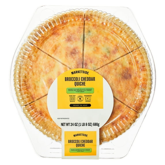 Marketside Broccoli Cheddar Quiche, 24 oz with Flaky Crust, Broccoli ...
