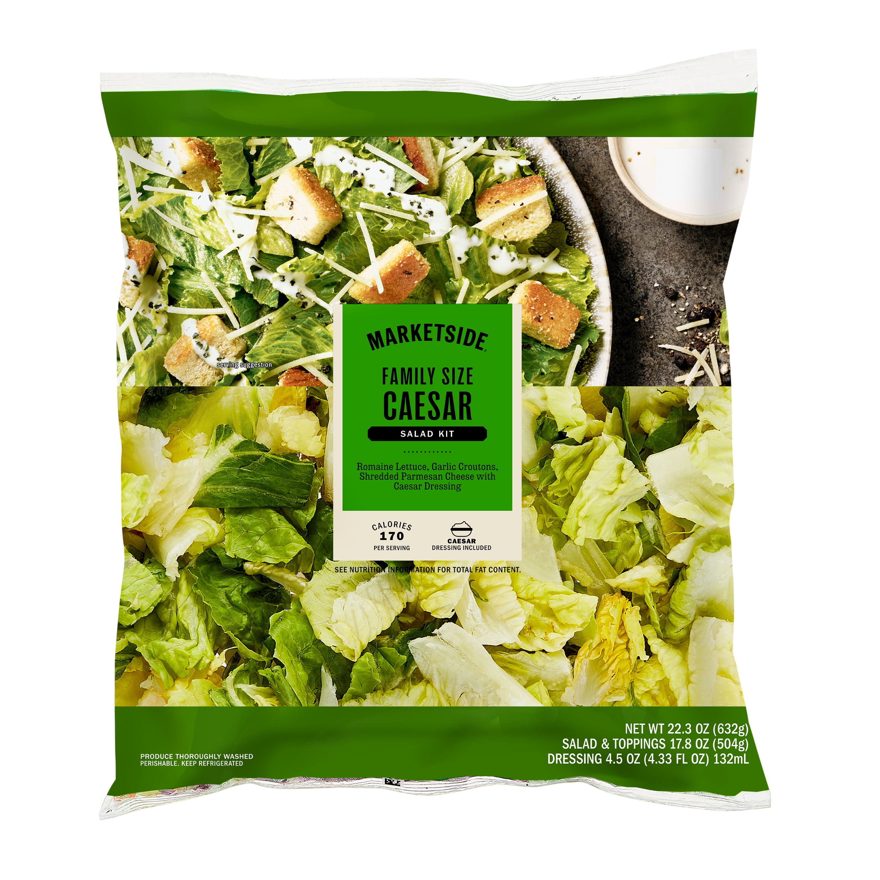 Marketside Caesar Salad Kit Family Size 17.8 oz with Romaine lettuce ...
