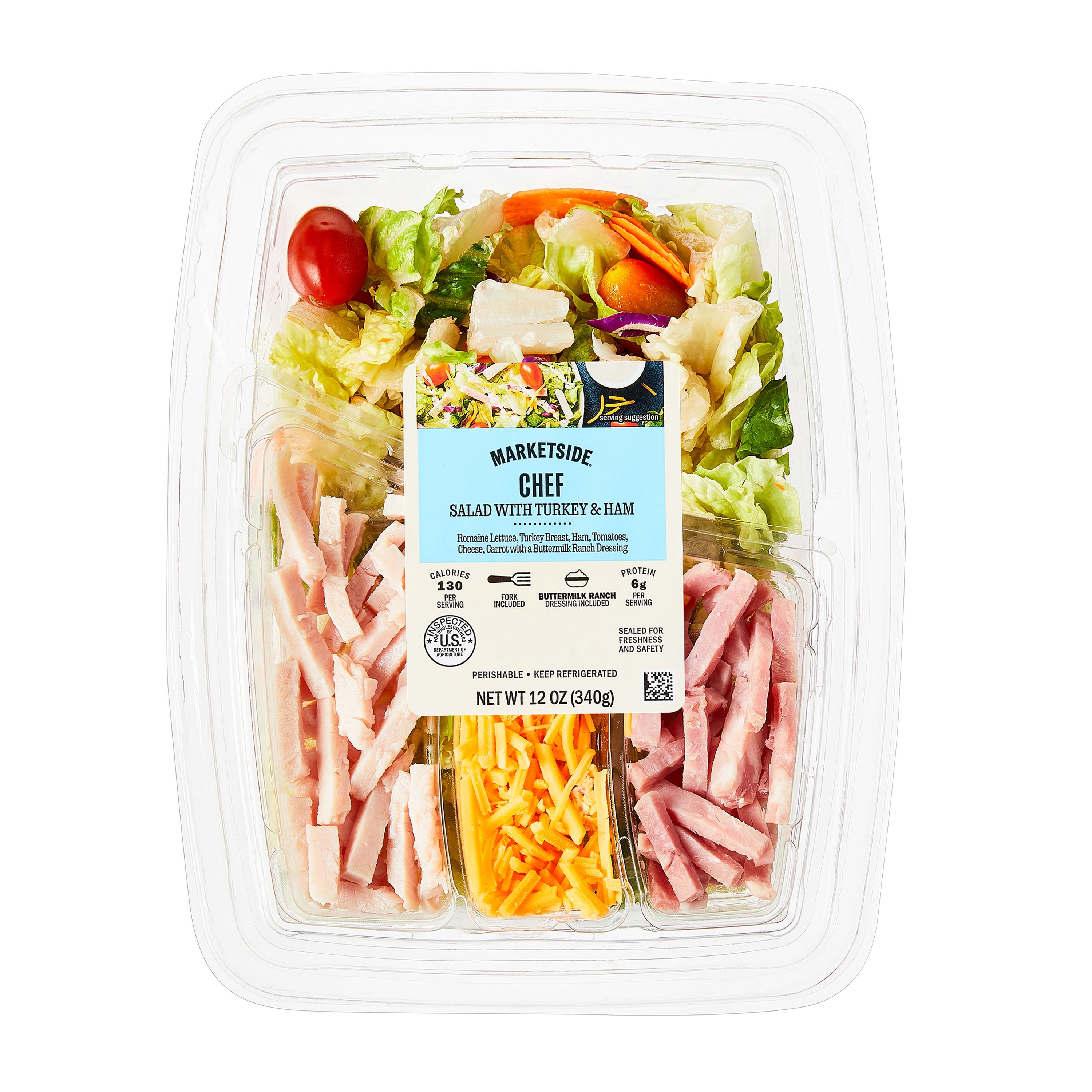 Marketside Chef Salad with Turkey Ham 12 oz Fresh Deli with Lettuce ...