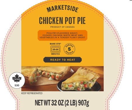 Marketside Chicken Pot Pie, Large Size, Refrigerated Meal, 32oz ...