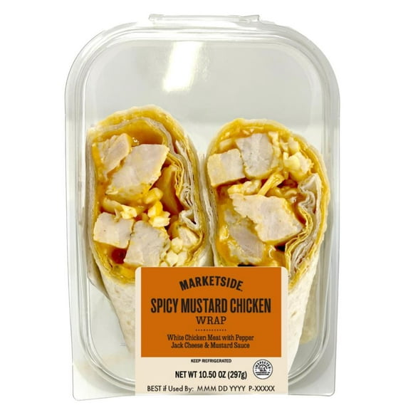 Marketside Chicken Spicy Mustard Wrap, 10.5 oz., 1 Count (Refrigerated ...