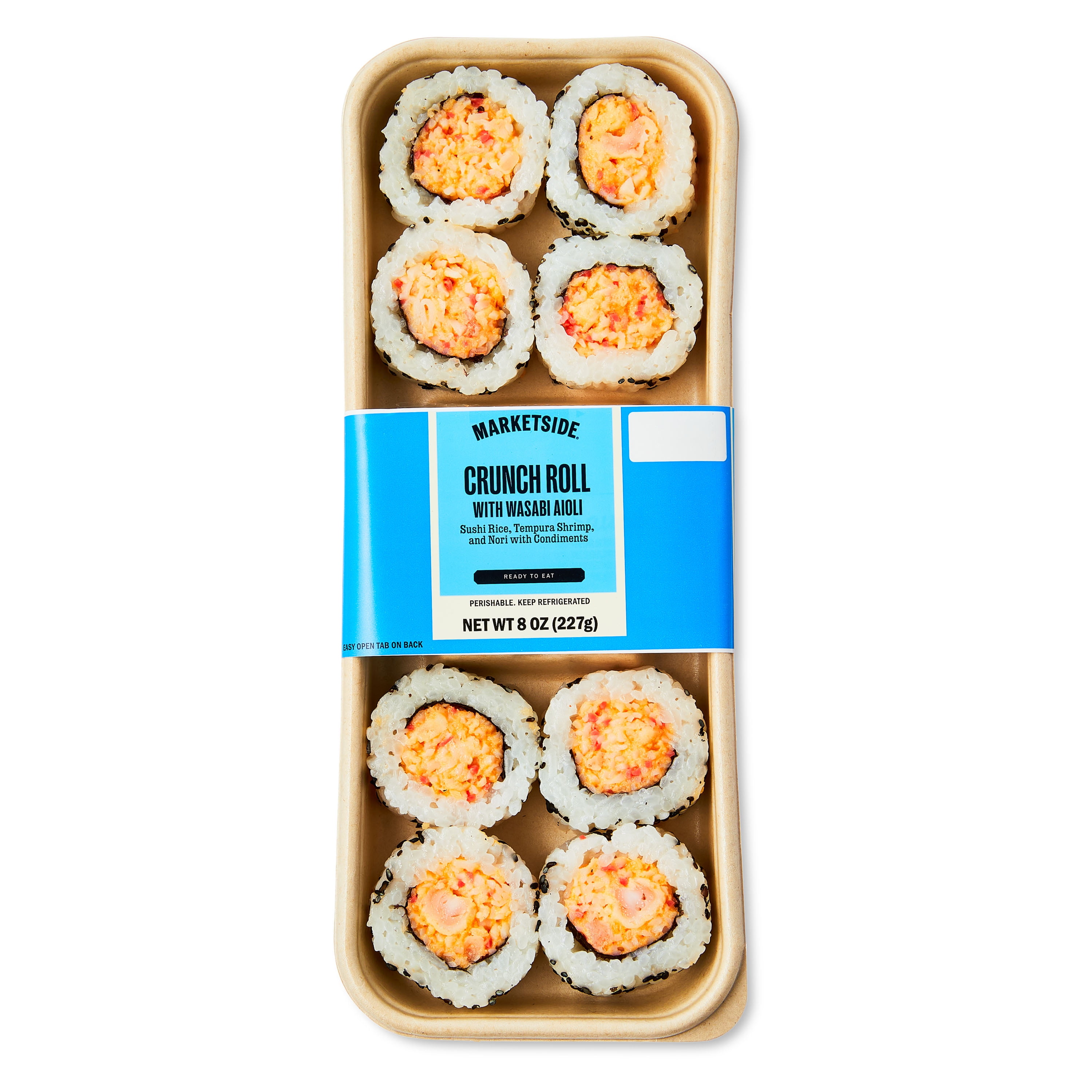 Marketside Crunch Roll Sushi with Wasabi Aioli 8 oz ready to eat crispy ...