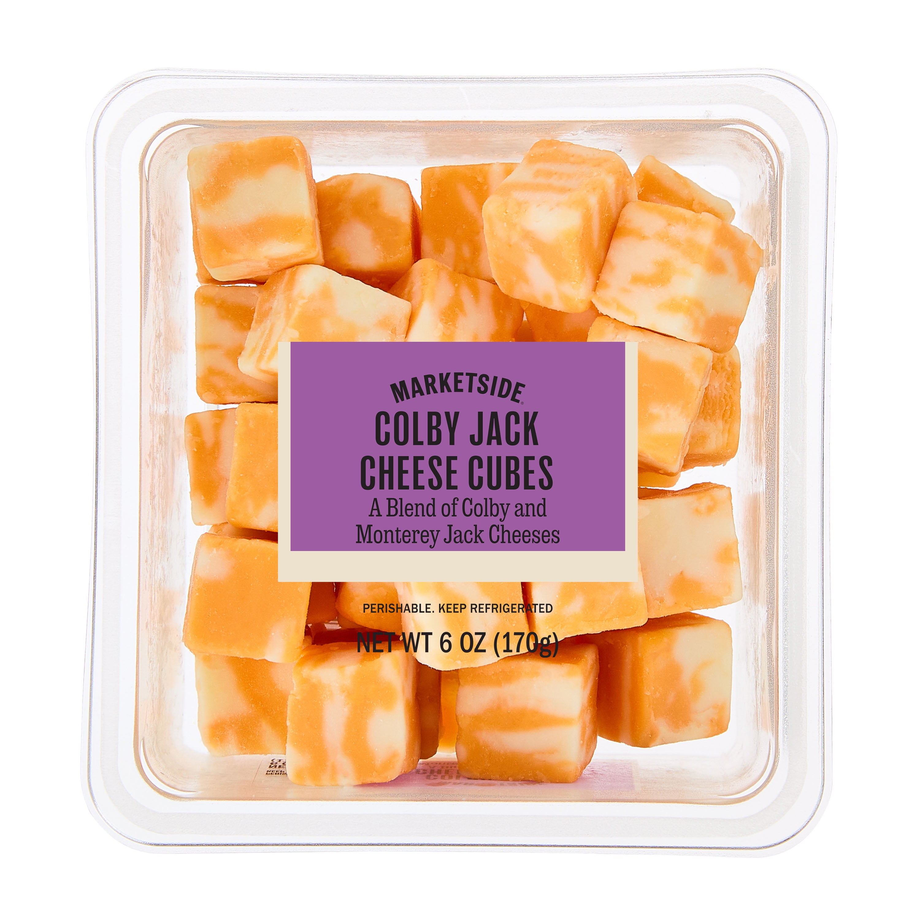 Marketside Cheese Cubes, Colby Jack, 6 oz Plastic Cup, Refigerated ...