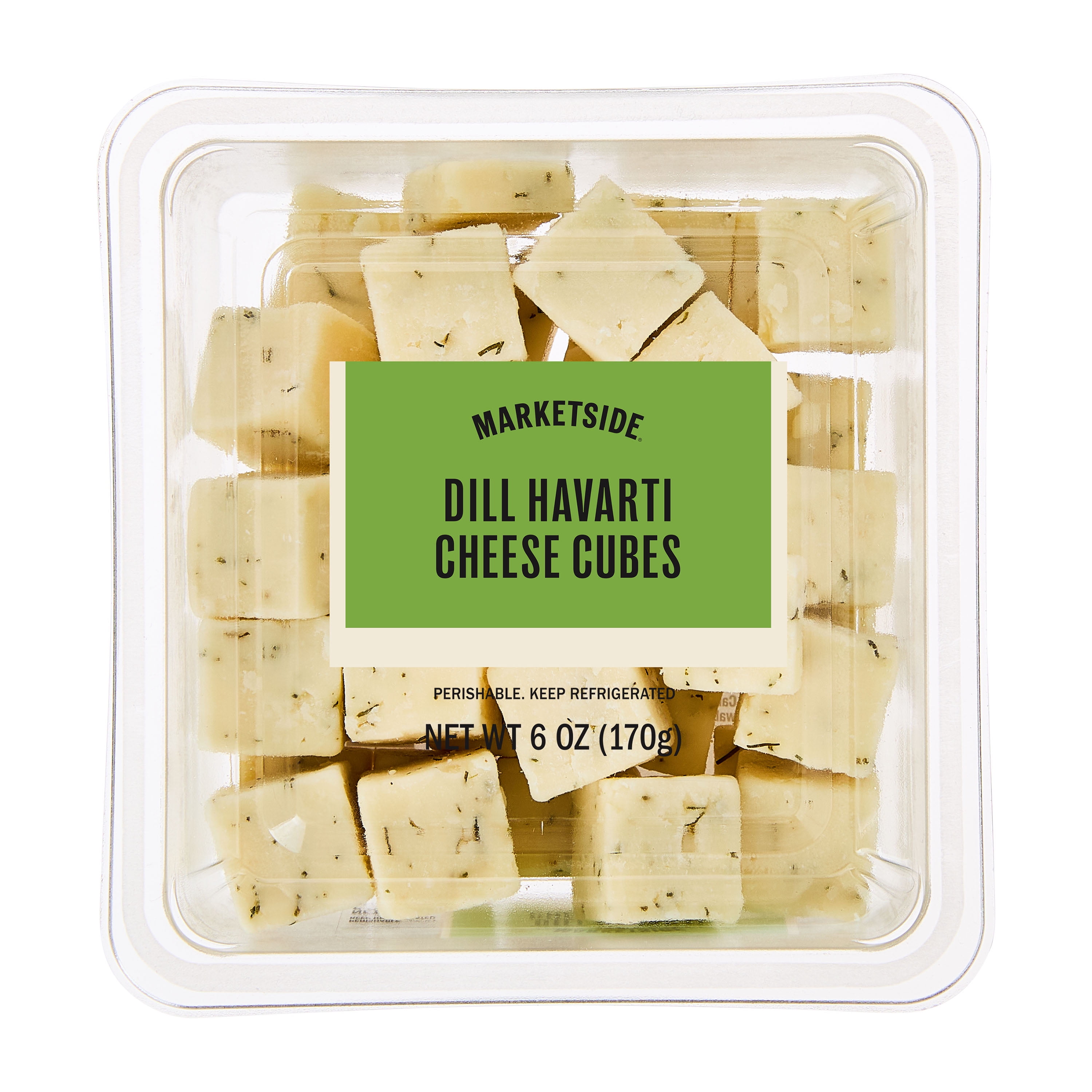 Marketside Cubed Dill Havarti Cheese 6oz Fresh Refrigerated for ...