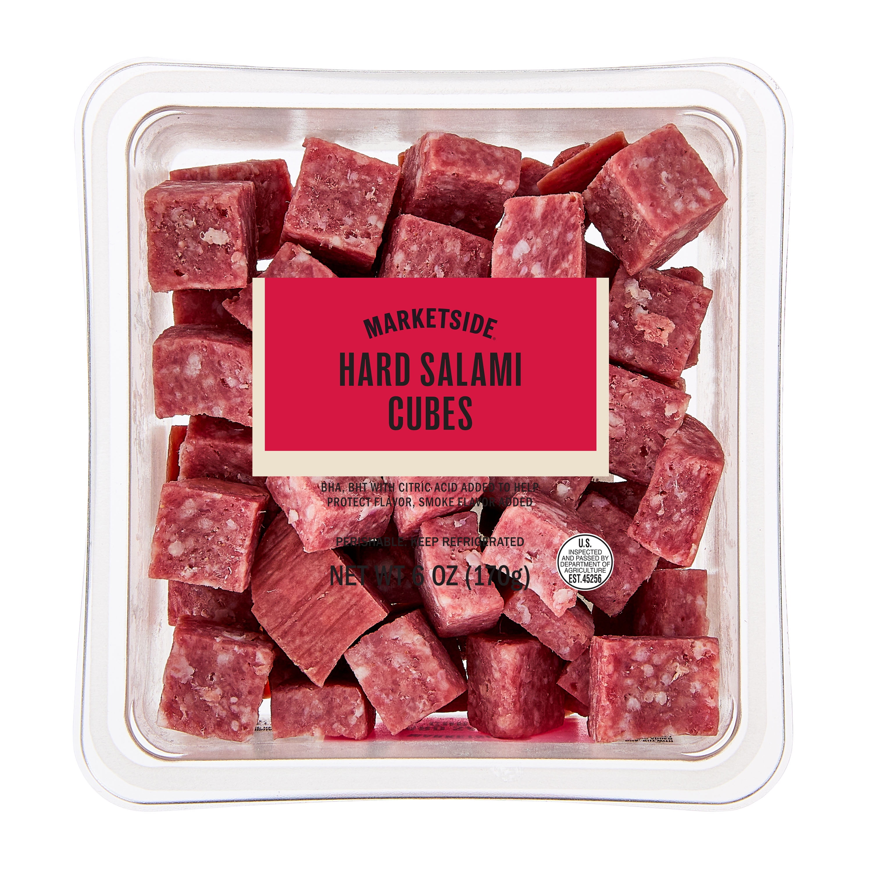 Marketside Cubed Hard Salami 6 oz Refrigerated Snack and Meal Additive ...