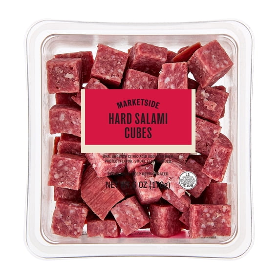 Marketside Cubed Hard Salami 6 oz Refrigerated Snack and Meal Additive ...