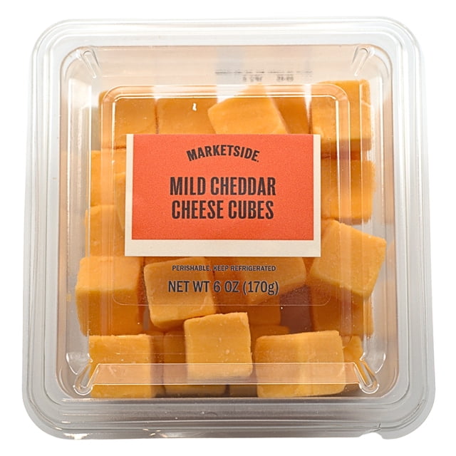 Marketside Cubed Mild Cheddar Cheese Cup, 6oz (Fresh, Plastic Cup ...