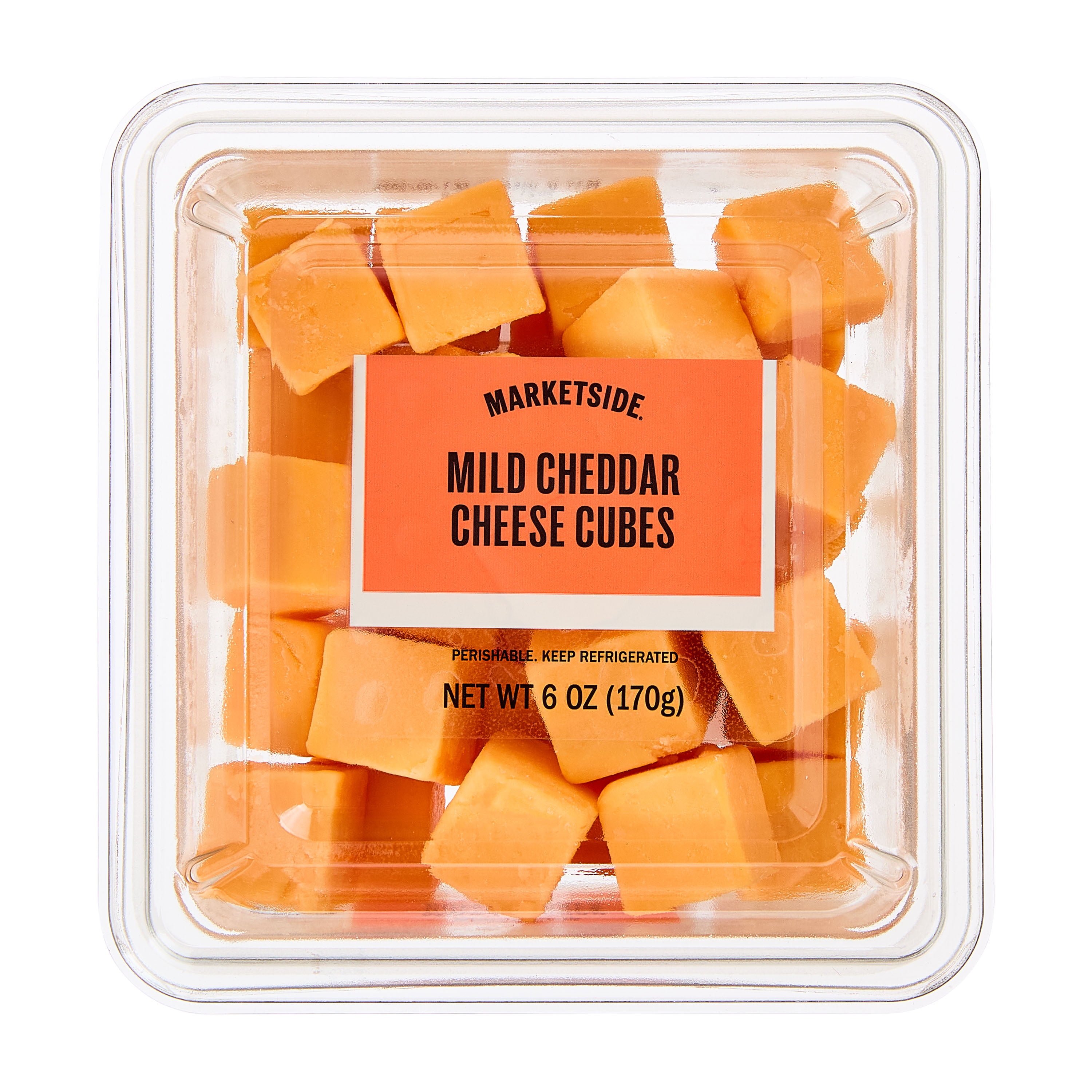 Marketside Mild Cheddar Cheese Cubes 6 oz Plastic Cup, Ready to Snack ...