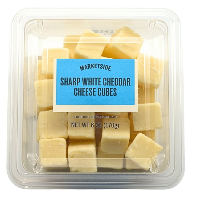 Marketside Cubed Sharp Cheddar Cheese, 6 oz (Fresh, Plastic Cup ...