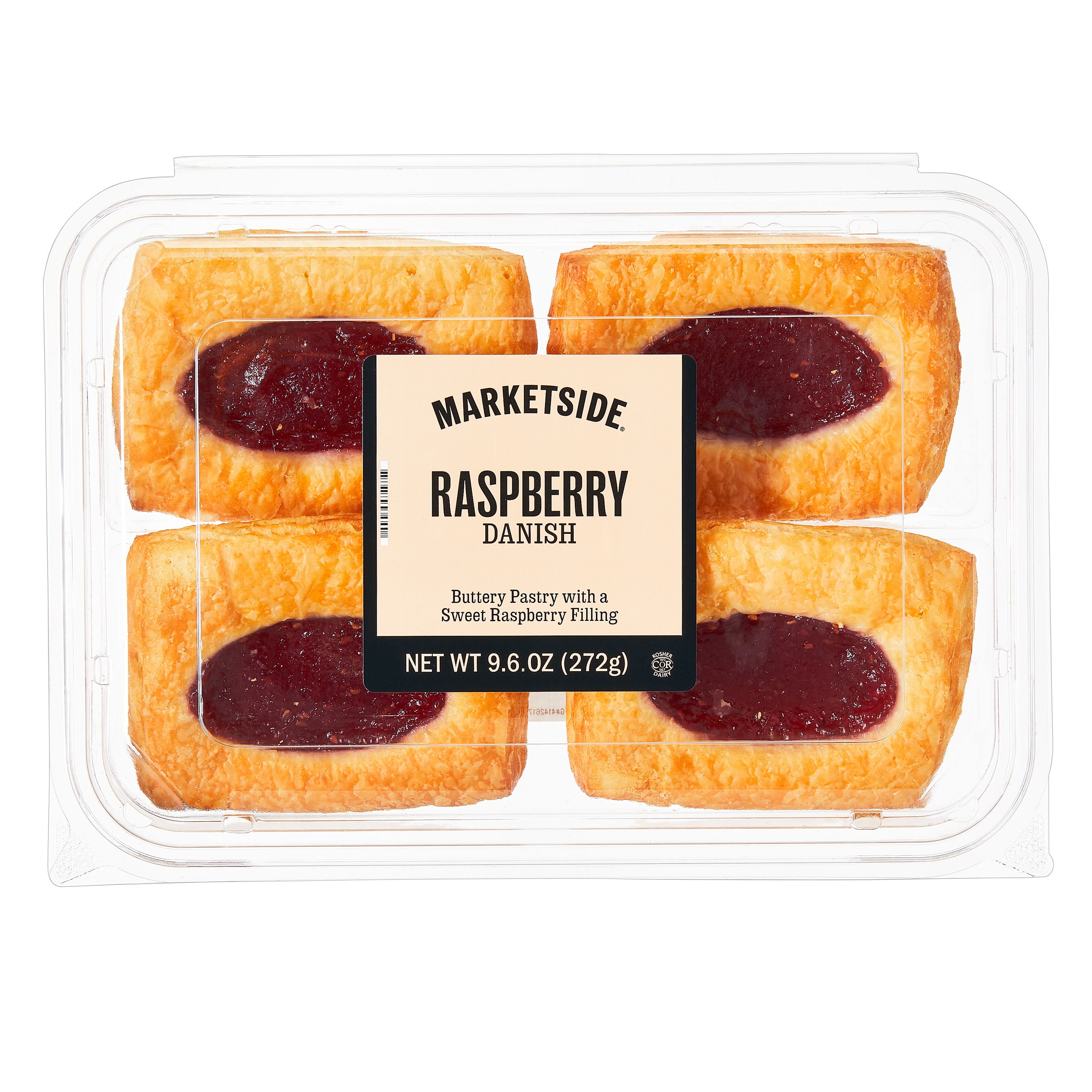 Marketside Flaky Raspberry Danish Baked Pastry 9.52 oz, 4 count with ...