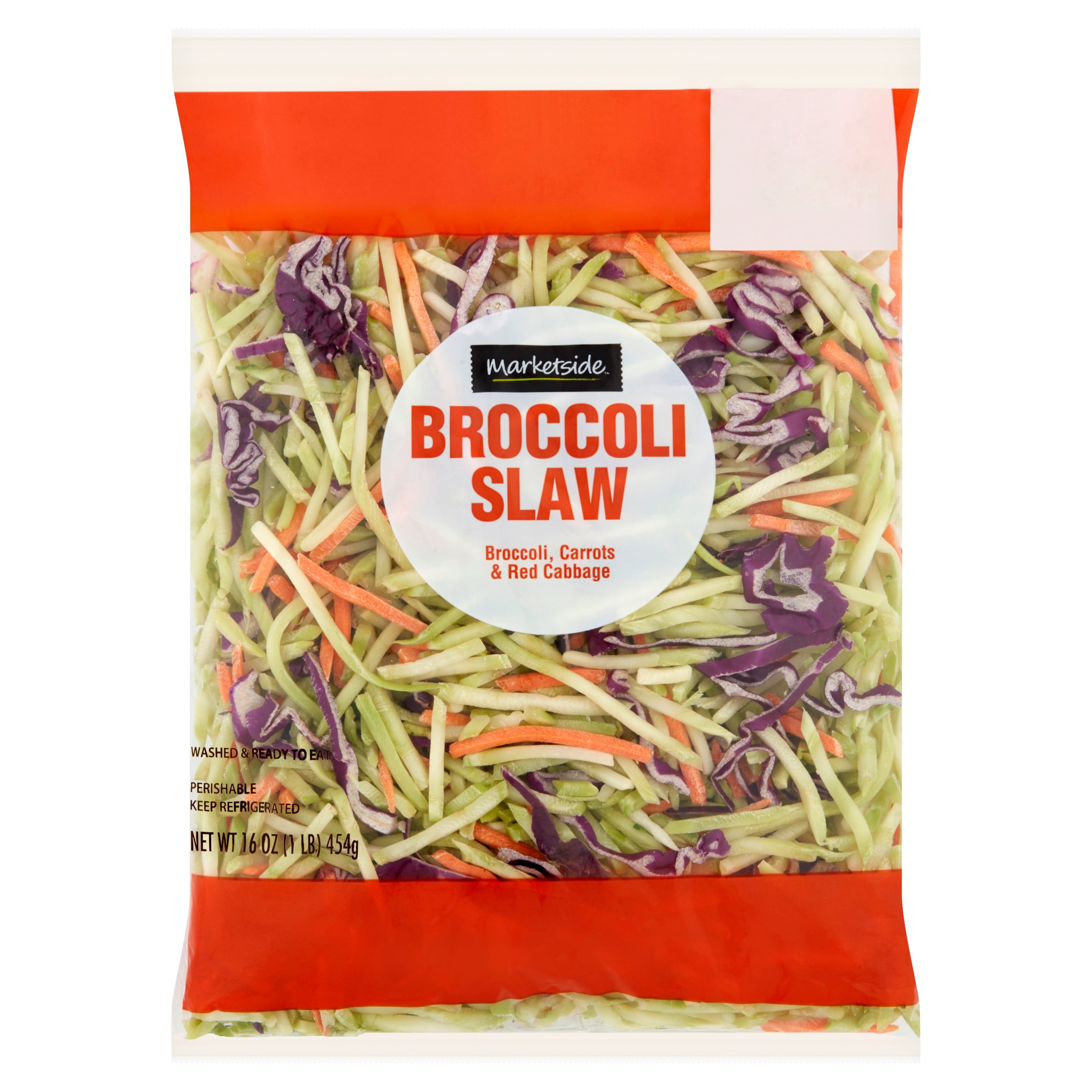 Marketside Broccoli Slaw, 16oz, Fresh Julienne Broccoli Carrots Red ...