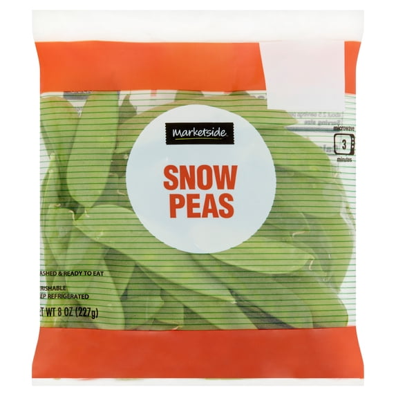 Marketside Fresh Snow Peas 8 oz, Ready-to-Eat Vegetable Snack with ...