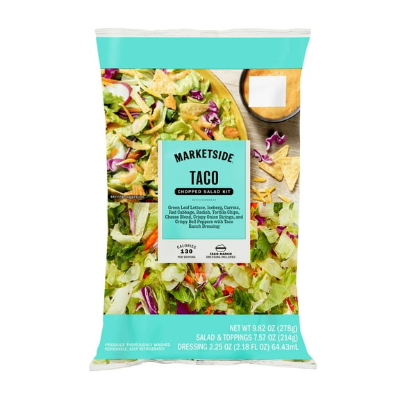 Marketside Fresh Taco Salad Kit 9.83 oz with Lettuce Carrots Cabbage ...