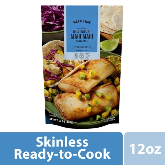 Marketside Frozen Wild Caught Mahi-Mahi Fillets 12 oz, Skinless, Vacuum ...