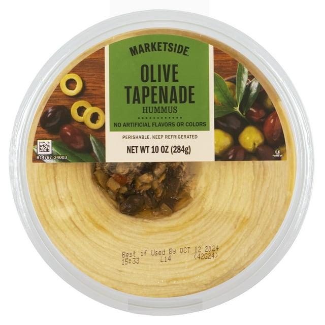 Marketside Gluten-Free Olive Tapenade Hummus 10 oz, Ready to Eat ...