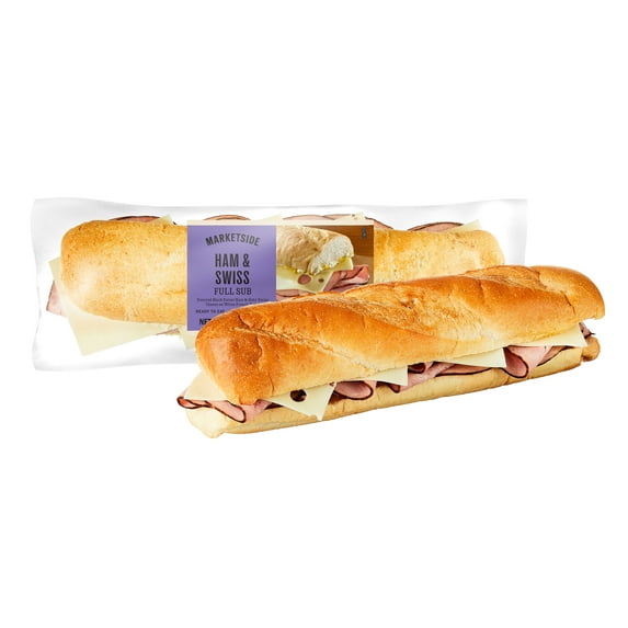 Marketside Black Forest Ham and Baby Swiss Sub, Full, 14 oz, Ready-to ...