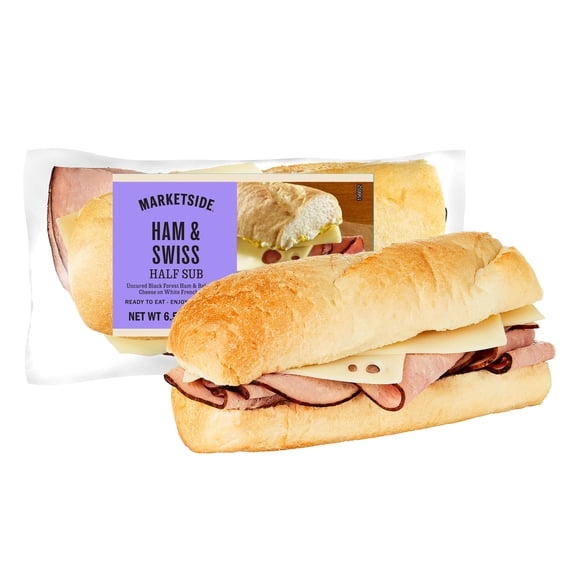 Marketside Ham Swiss Sub Sandwich Fresh 6.5 oz with Black Forest Ham ...