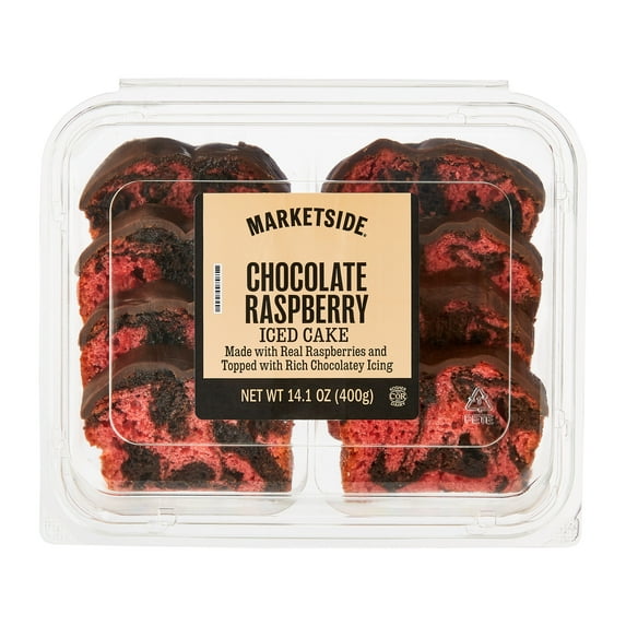 Marketside Iced Chocolate Raspberry Sliced Cake 14.1 oz 8 Count ...
