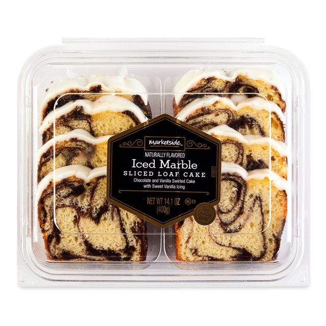 Marketside Iced Marble Regular Sliced Loaf Cake, 14.1 oz, 8 Count ...
