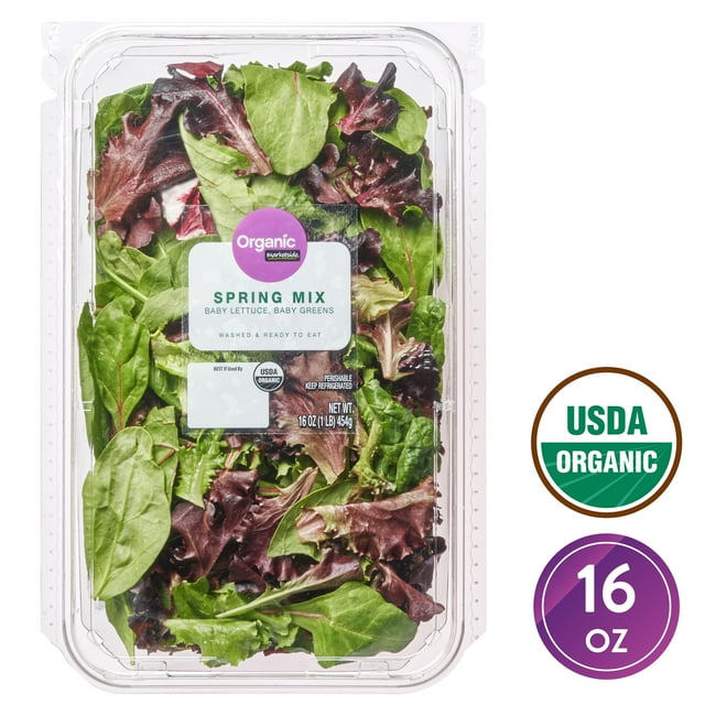 Marketside Organic Spring Mix Salad Blend, 16 oz. Clam Shell, Fresh ...
