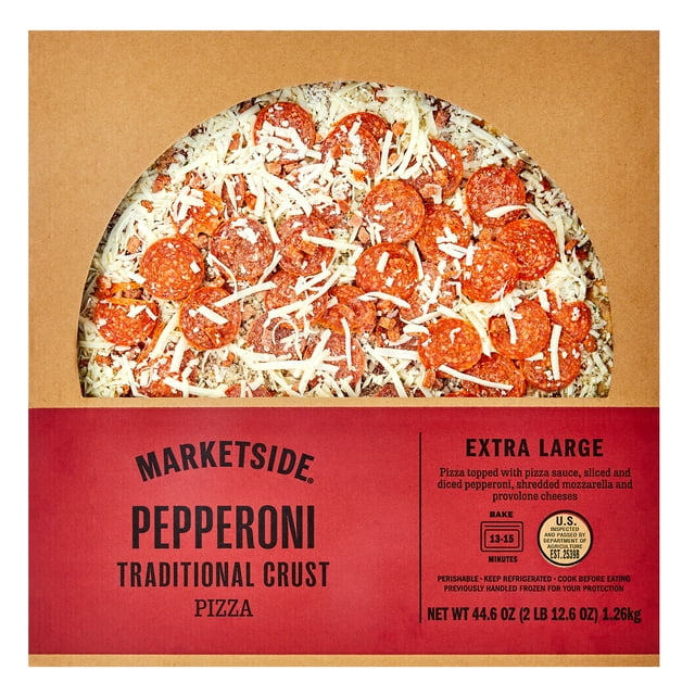 Marketside Pepperoni Pizza, Traditional Crust, Extra Large, Marinara ...