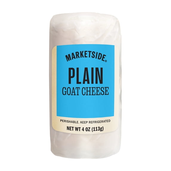 Marketside Plain Goat Cheese 4 oz, French-style fresh goat cheese log ...