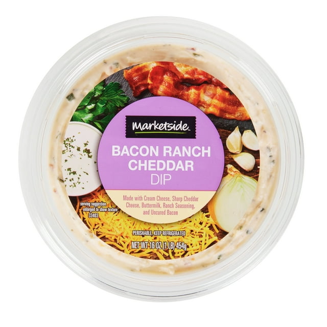 Marketside Premium Ready-to-Serve Bacon Cheddar Ranch Dip Small Tub, 16 ...
