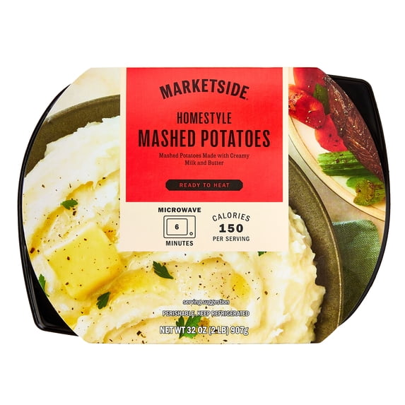 Marketside Ready To Heat Homestyle Mashed Potatoes Tray 32 oz Family ...