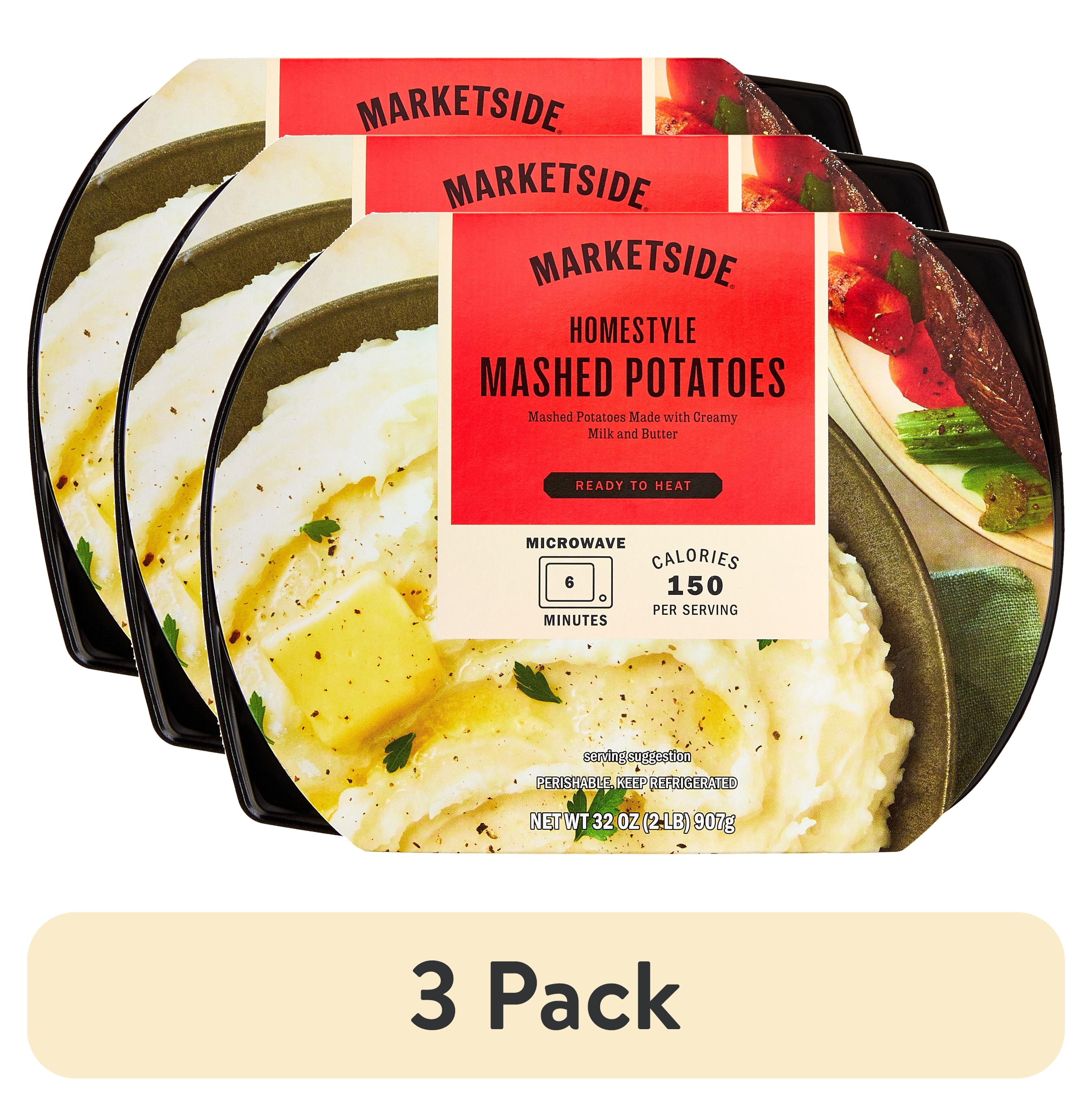 (3 pack) Marketside Ready To Heat Homestyle Mashed Potatoes Tray ...