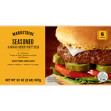 Marketside Angus Seasoned Beef Patties 6 x 1/3 lb. Frozen 2 lb. 100% ...