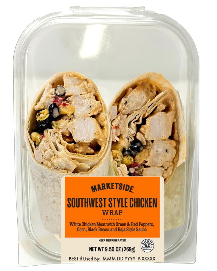 Marketside Southwest Style Chicken Wrap, 9.5 oz., 1 Count (Refrigerated ...
