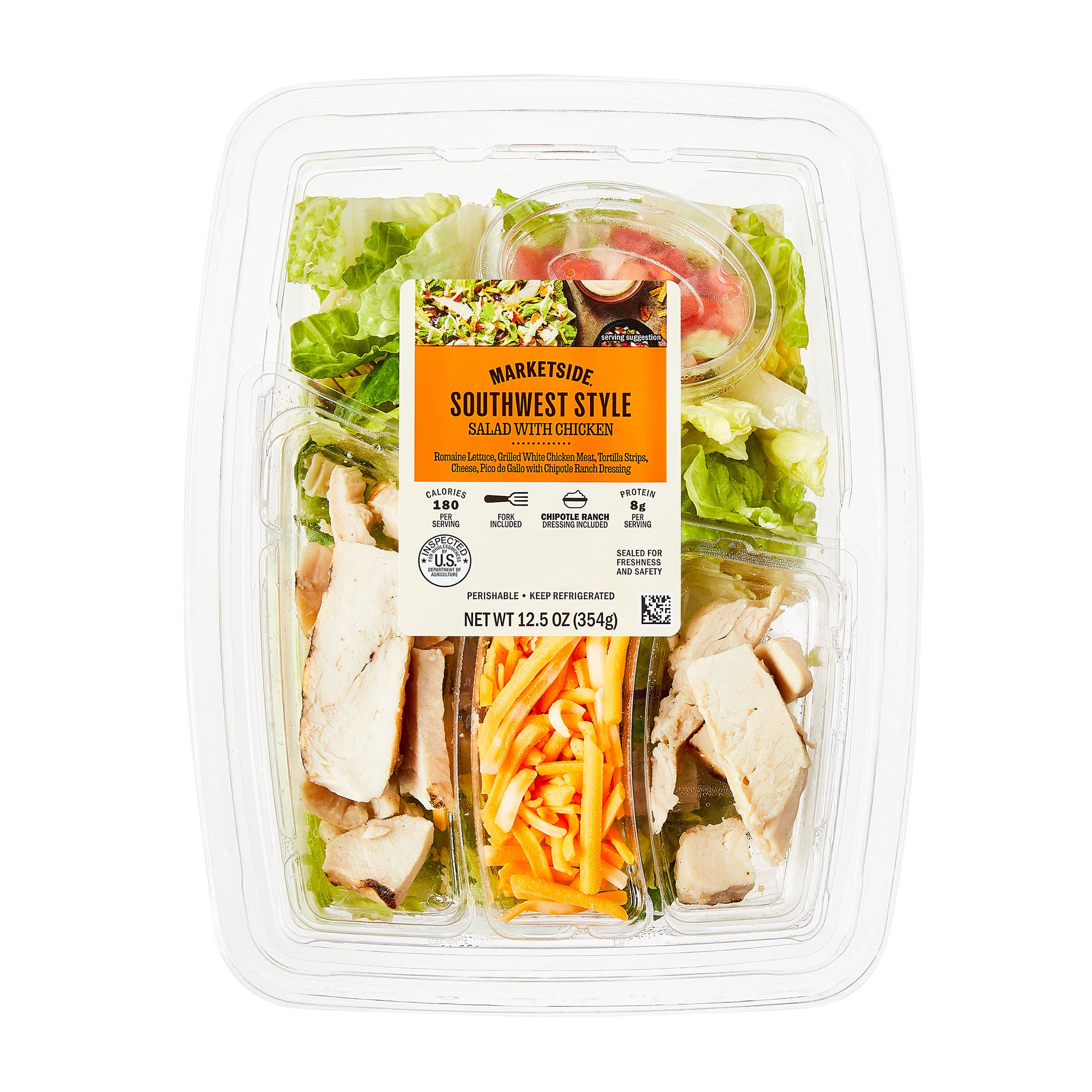 Marketside Southwest Style Salad, 12.5 oz, Fresh Deli - Walmart ...