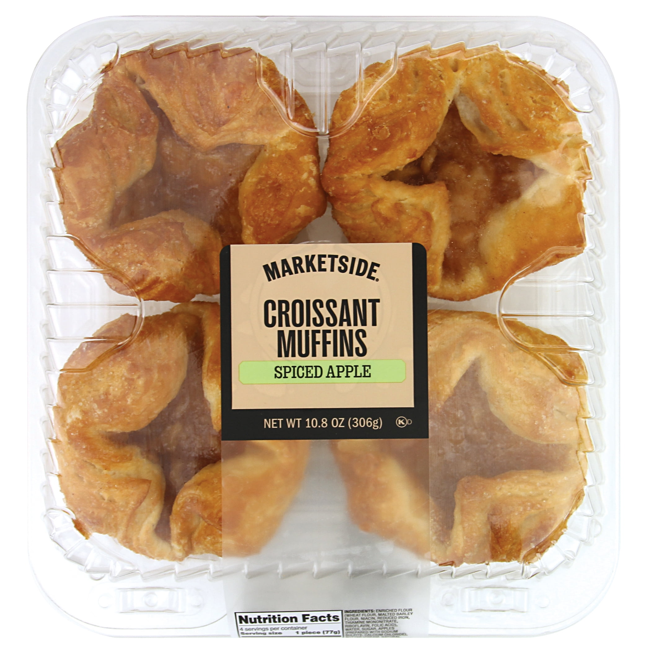 Marketside Spiced Apple Croissant Muffins, 4 Count, 10.8 oz., Shelf ...