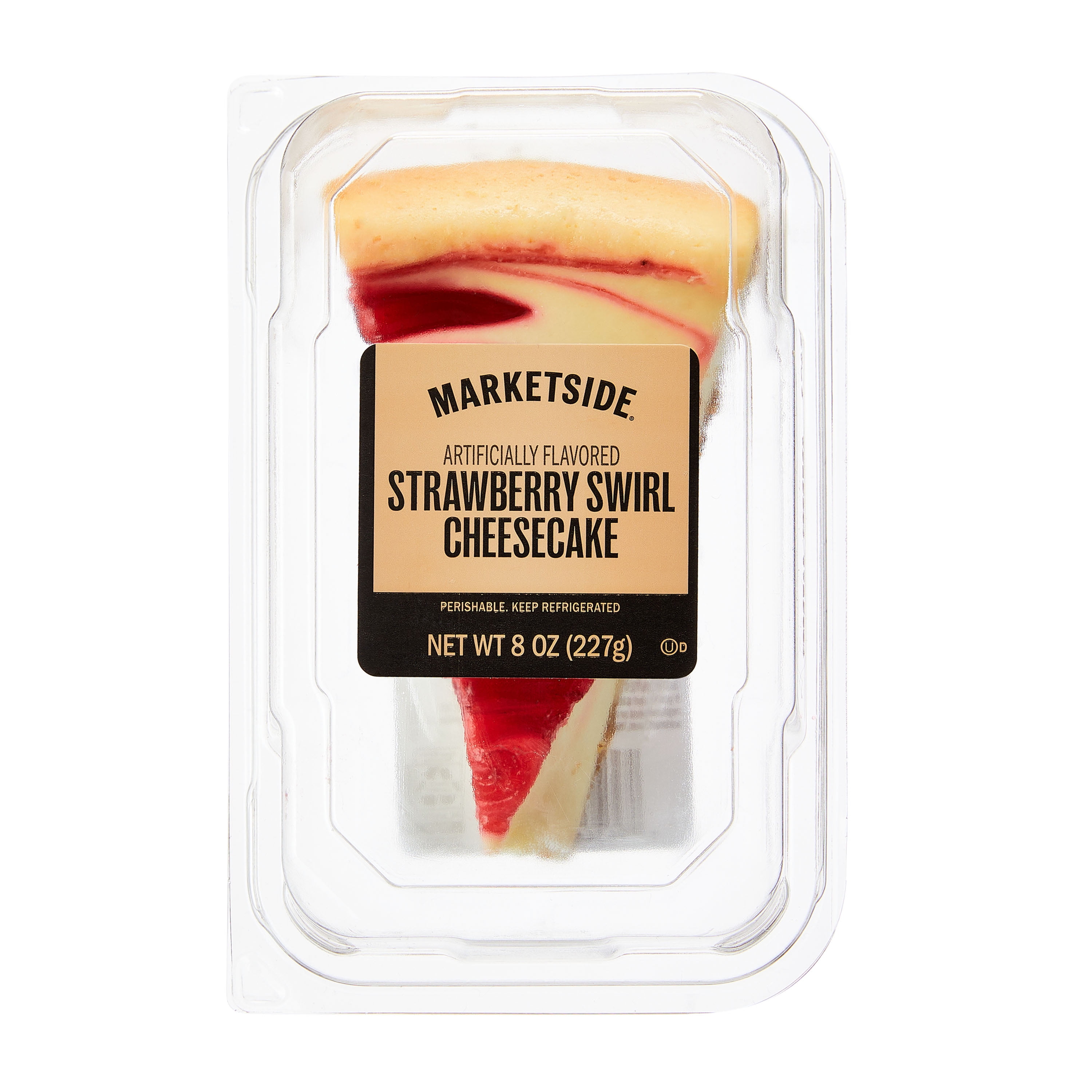 Marketside Strawberry Swirl Cheesecake, 8 oz, refrigerated dessert with ...