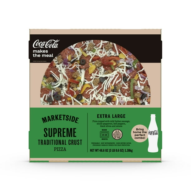 Marketside Supreme Traditional Crust Pizza, Marinara Sauce, Extra Large ...