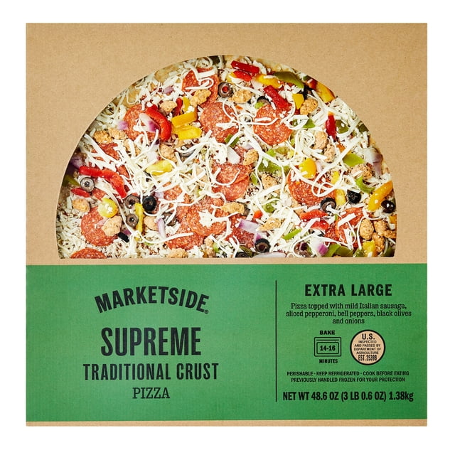 Marketside Supreme Traditional Crust Pizza, Marinara Sauce, Extra Large ...
