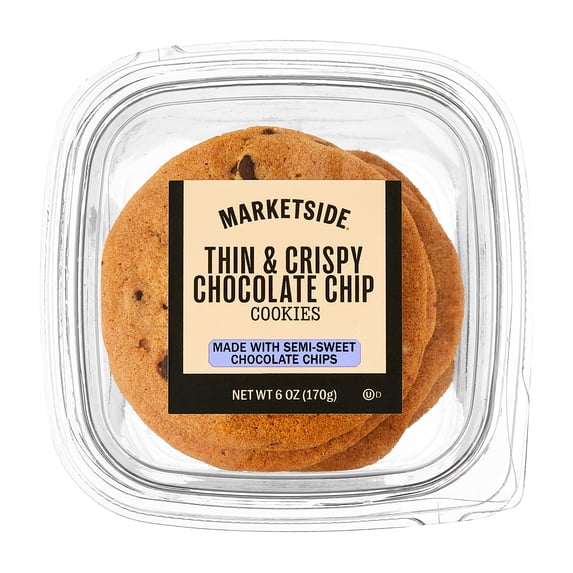 Marketside Thin & Crispy Baked Chocolate Chip Cookies, 6 oz, 8 Count ...