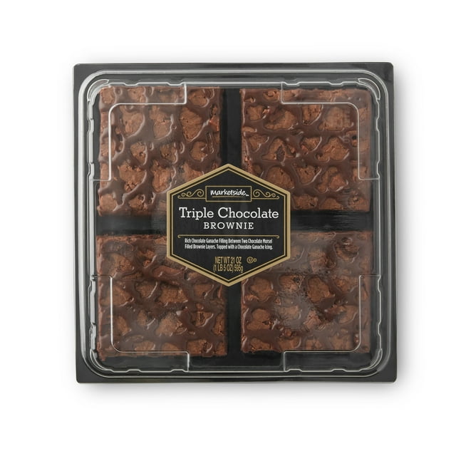 Marketside Triple Chocolate Brownie, 21 oz, 4 Count (Shelf Stable ...